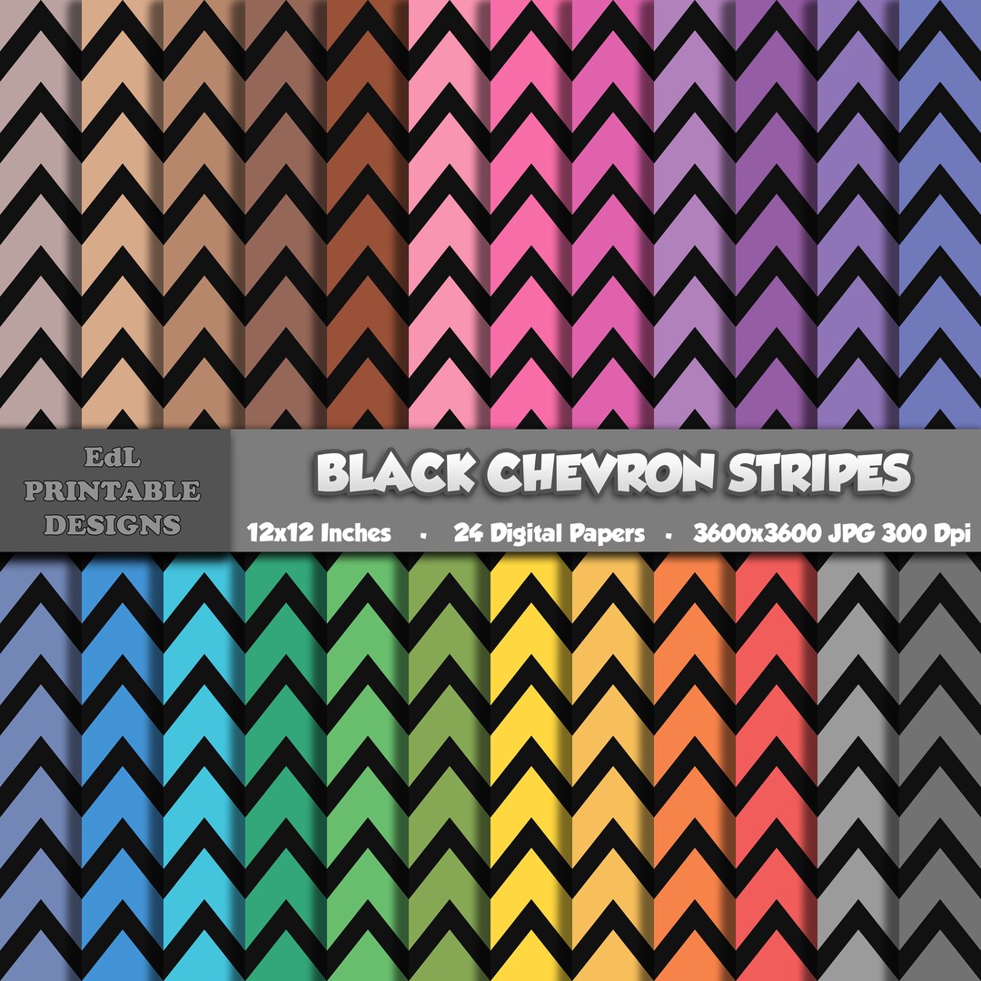 Black Chevron Stripes Digital Paper, Zig Zag Pattern, Lines Background ...