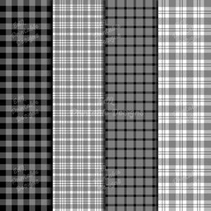 Gray Buffalo Plaid Digital Paper Pack, Printable Background Papers ...