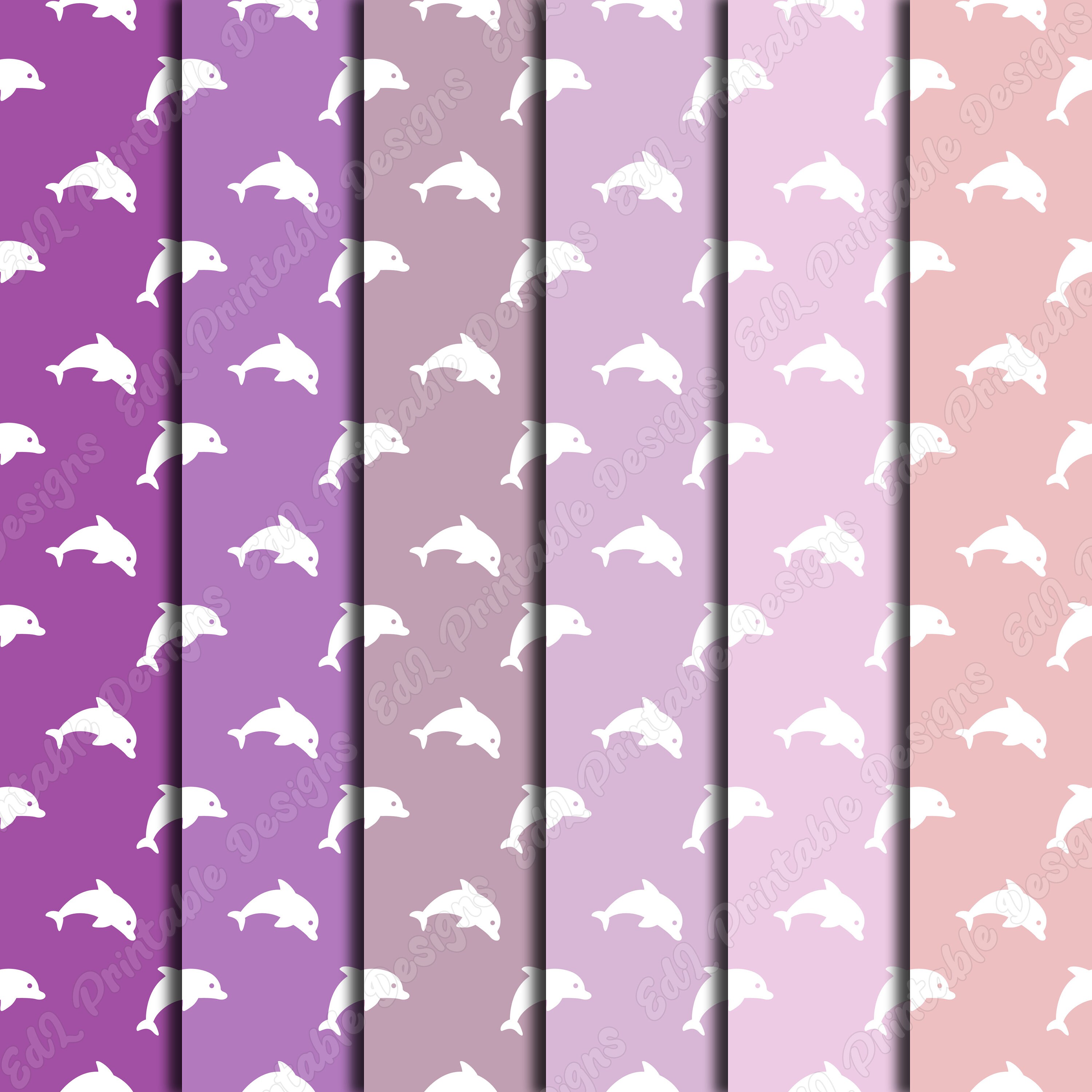 Dolphins Digital Paper, Whale Printable Background, Sea Animal ...