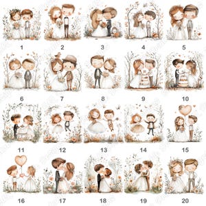 Wedding Couple Clipart, Bride and Groom JPG Set (digital Download) - Etsy