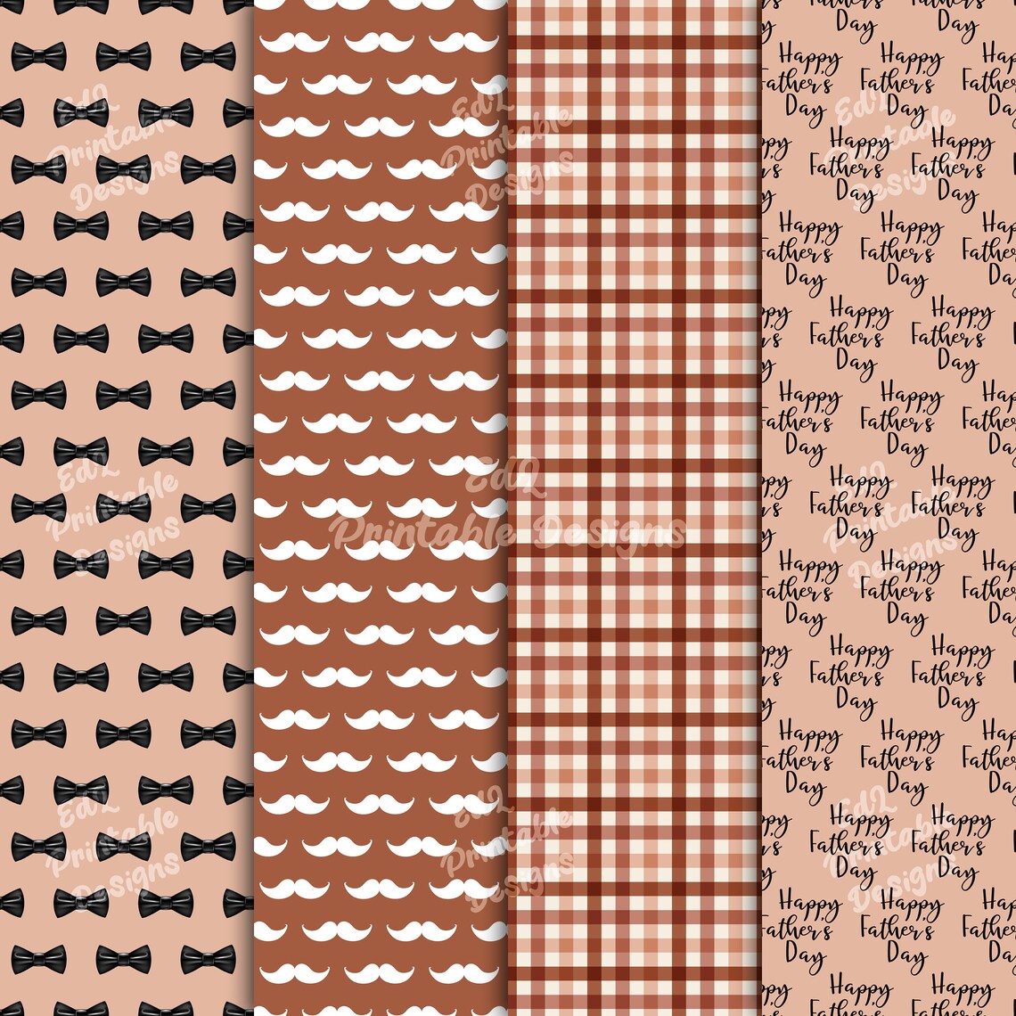 Happy Fathers Day Digital Paper Pack, Brown Printable Background ...