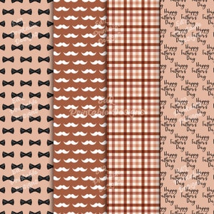 Happy Fathers Day Digital Paper Pack, Brown Printable Background ...