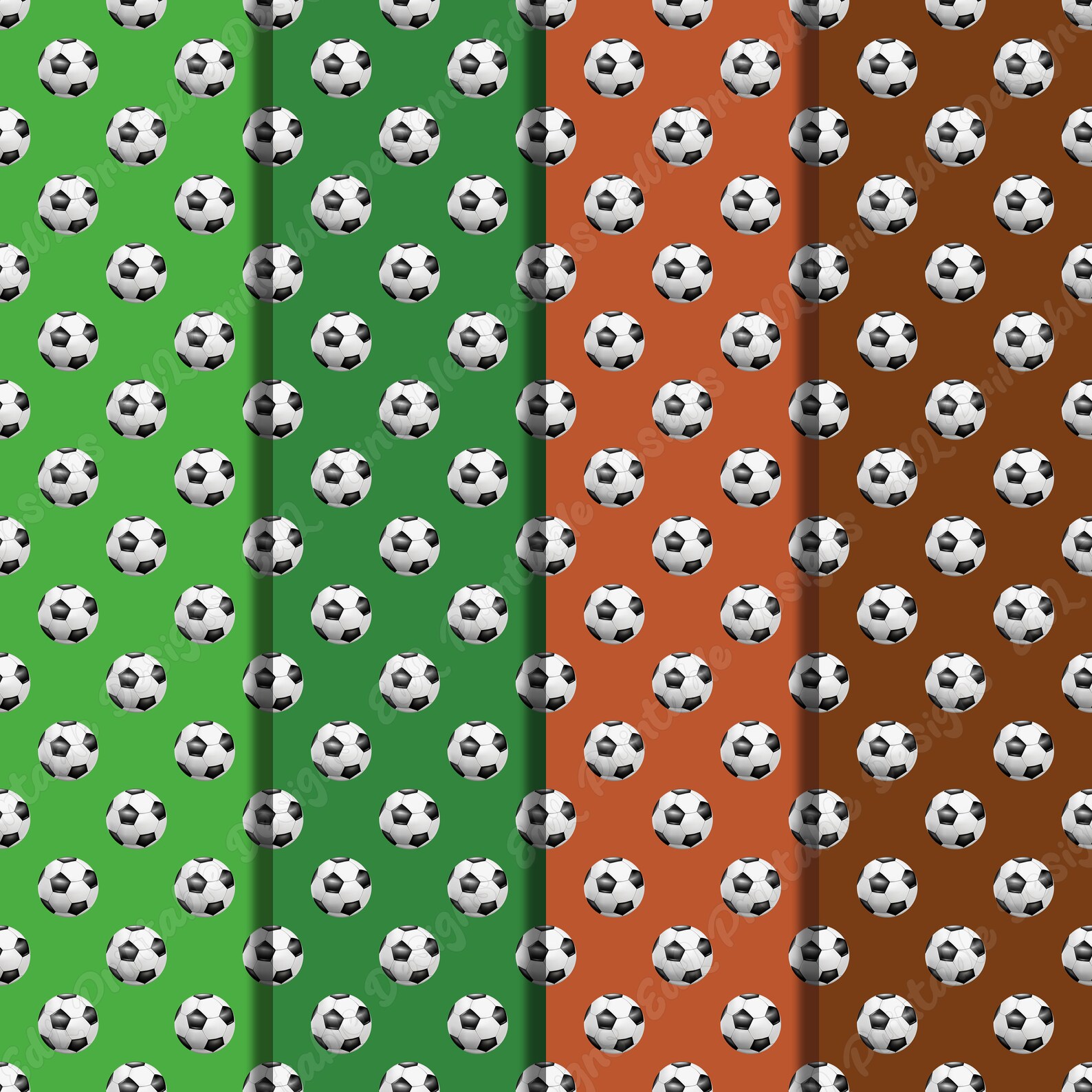 Soccer Balls Digital Paper Pack, Football Printable Background, Soccer ...