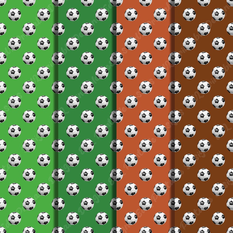 Soccer Balls Digital Paper Pack, Football Printable Background, Soccer ...