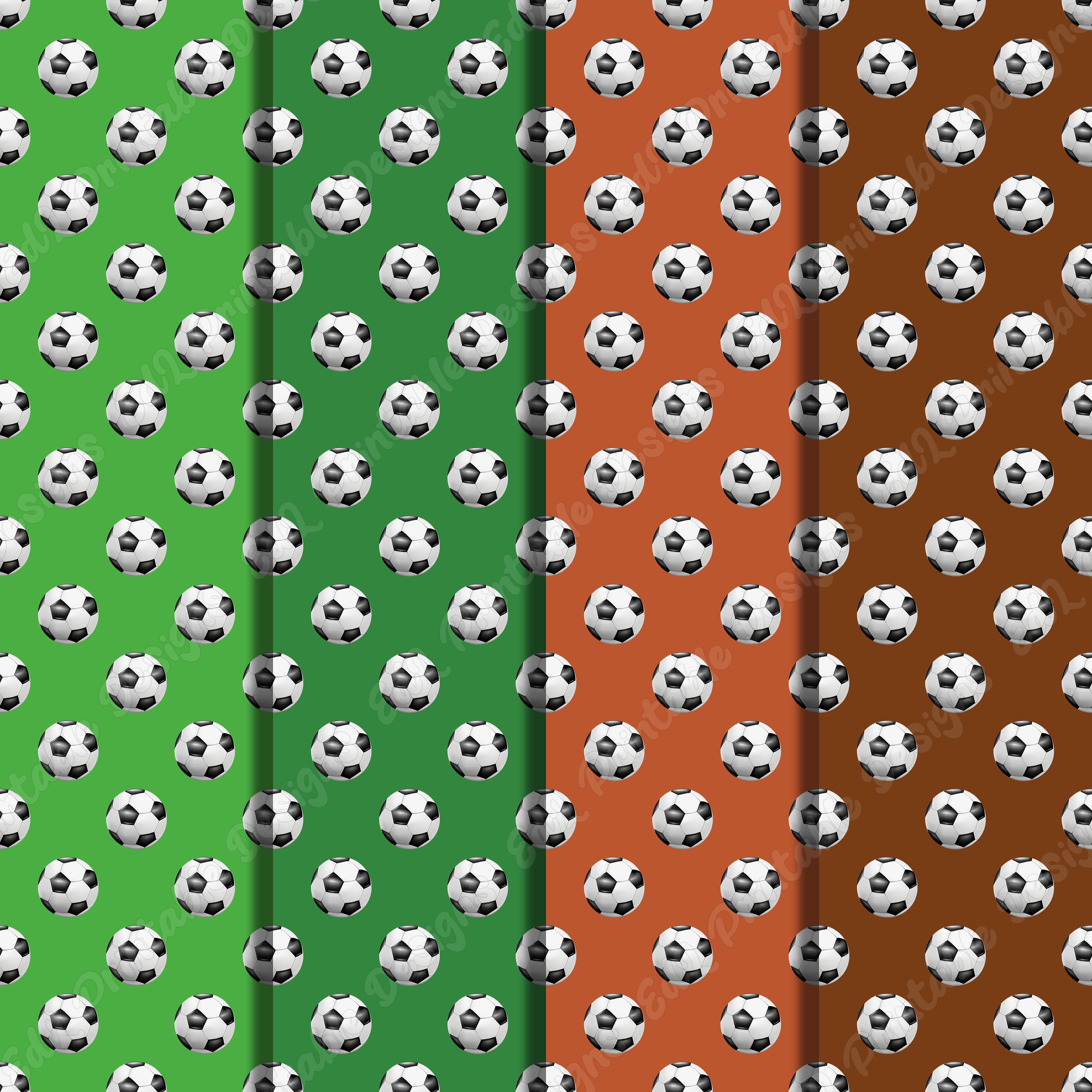 Soccer Balls Digital Paper Pack, Football Printable Background, Soccer ...