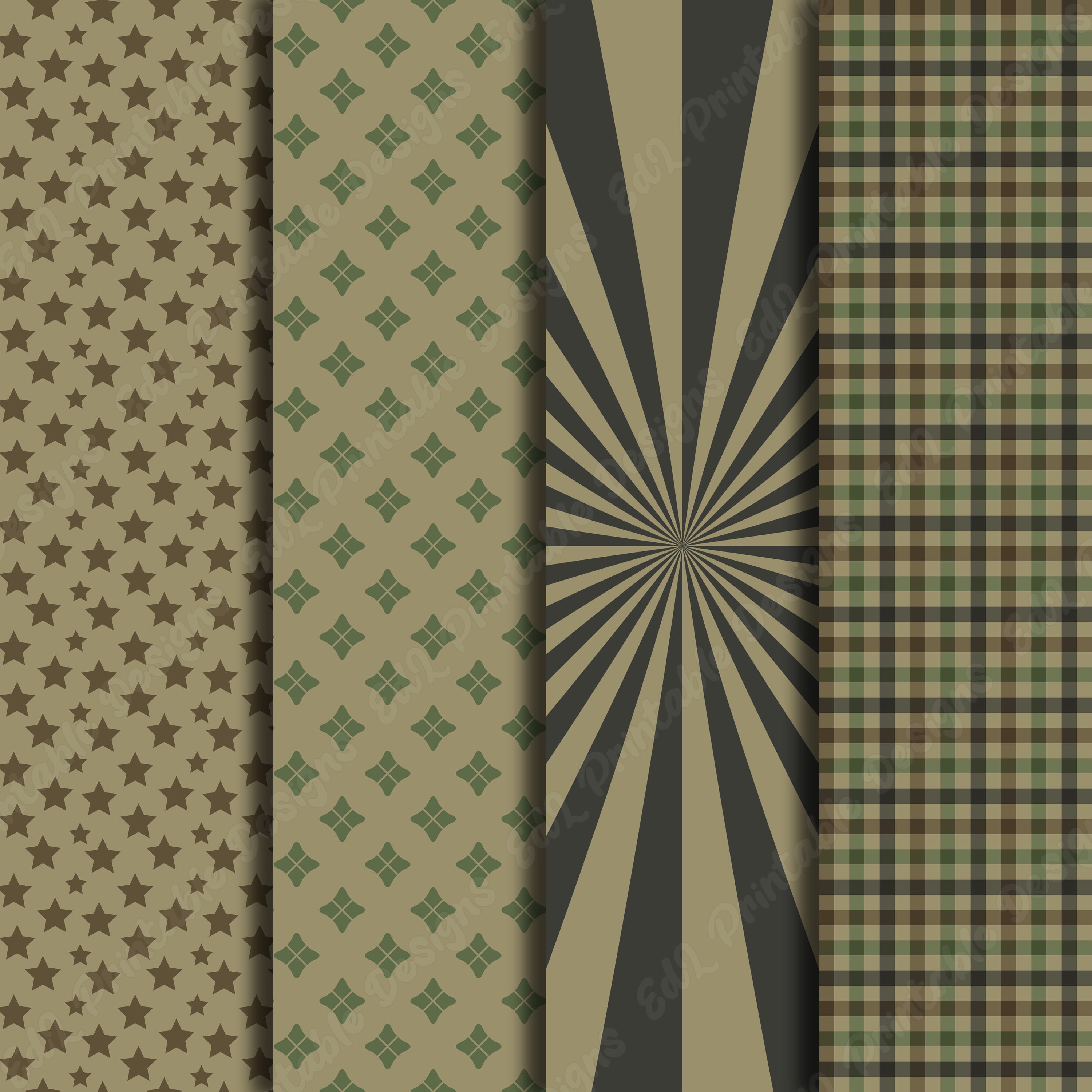 Military Colors Digital Pattern Paper, Camouflage Printable Background ...