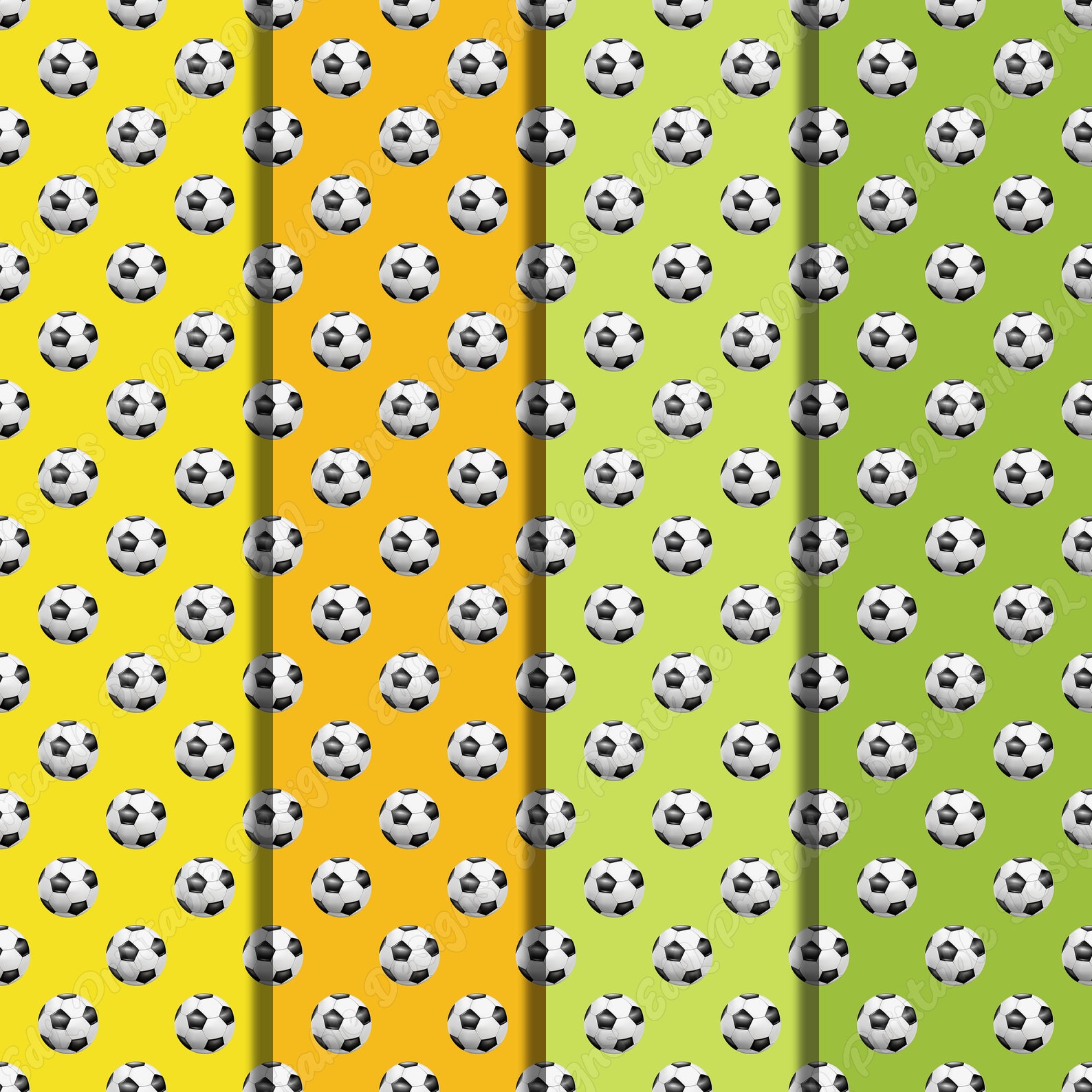 Soccer Balls Digital Paper Pack, Football Printable Background, Soccer ...