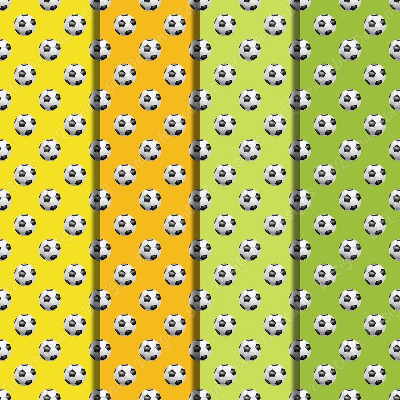 Soccer Balls Digital Paper Pack, Football Printable Background, Soccer ...