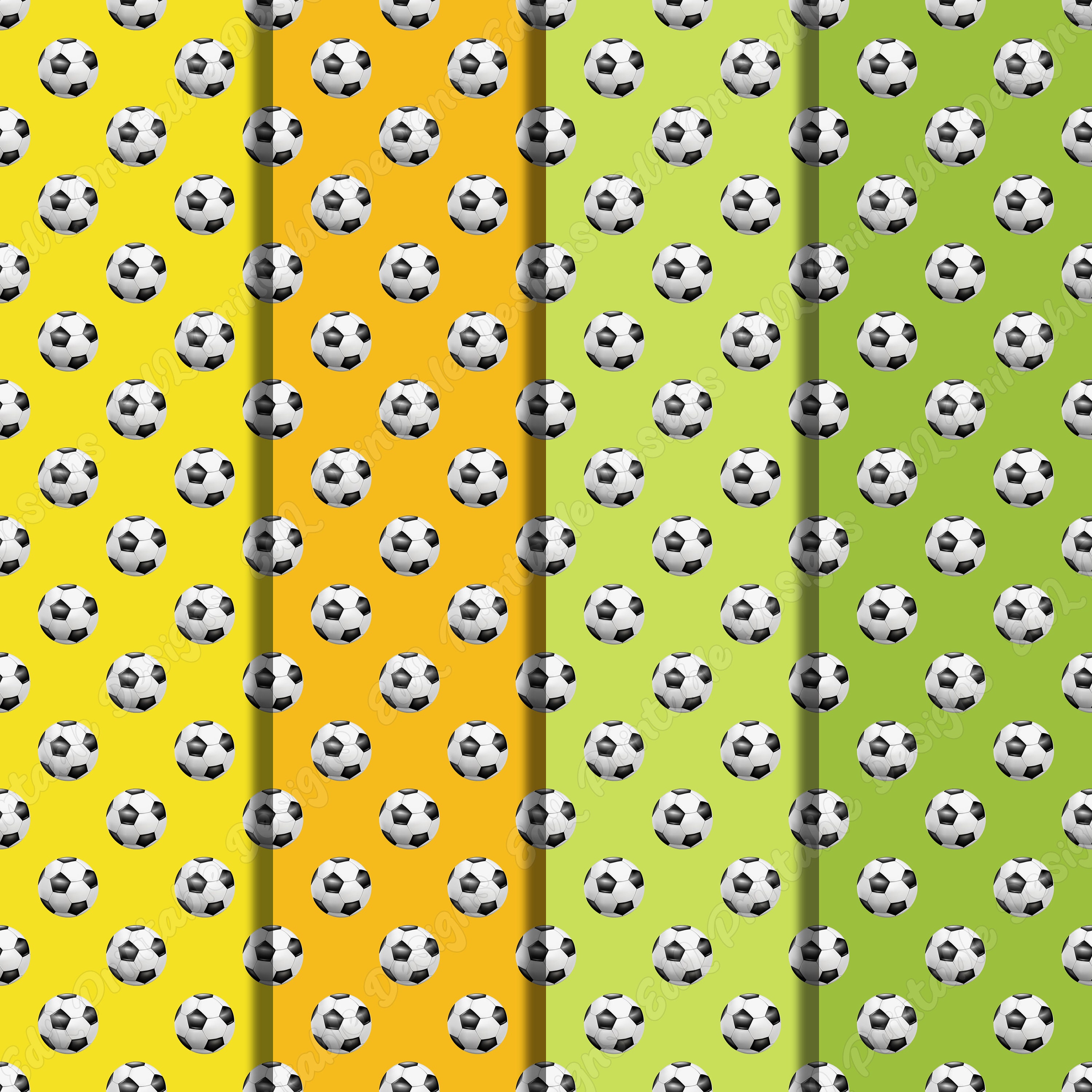 Soccer Balls Digital Paper Pack, Football Printable Background, Soccer ...