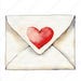 Watercolor Love Letter Clip Art, Heart Envelope Designs (digital ...