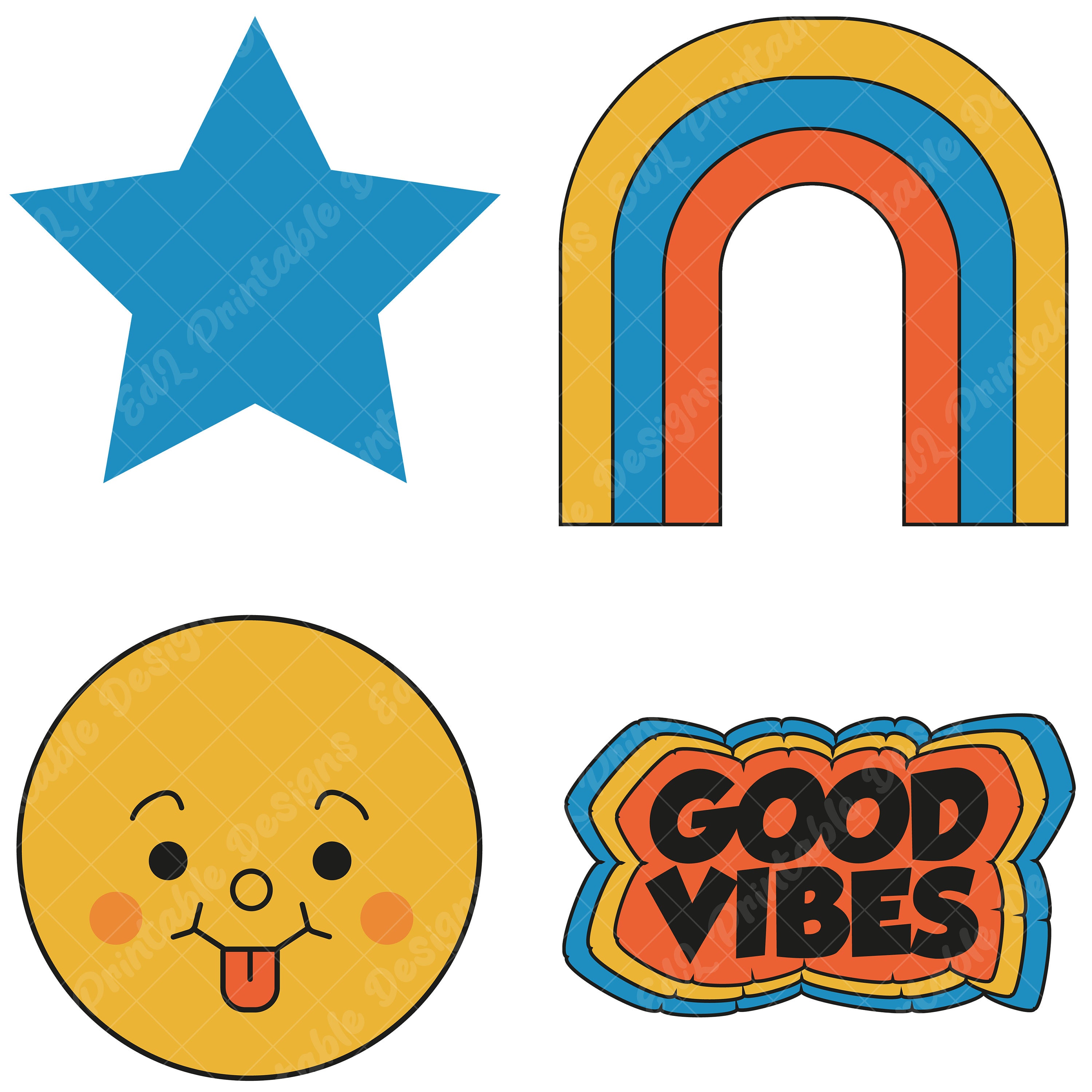 70s Vintage Item Clip Art, Retro Png, Hippie Clipart, Cute Groovy Chic ...