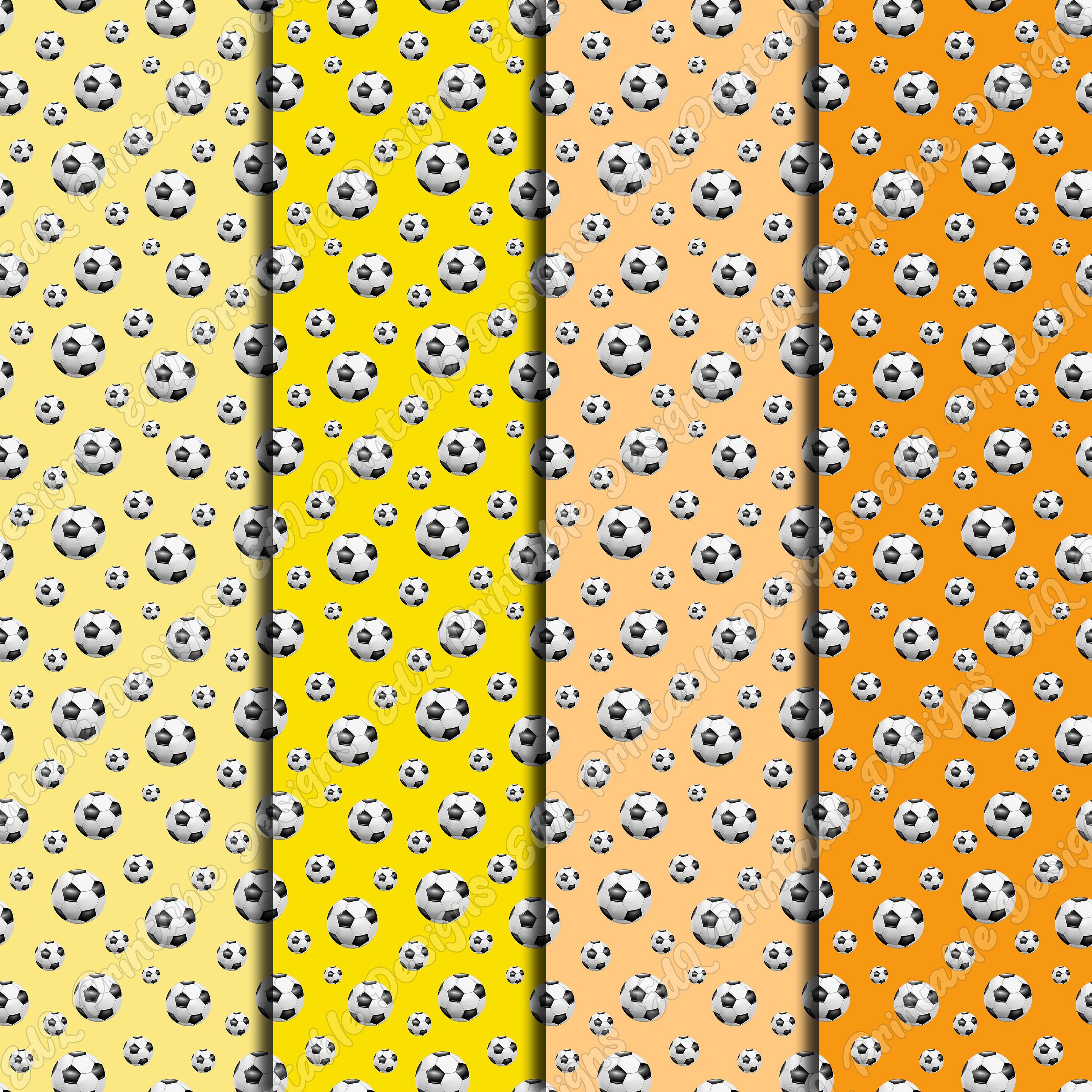 Confetti Soccer Balls Digital Paper, Football Printable Background ...