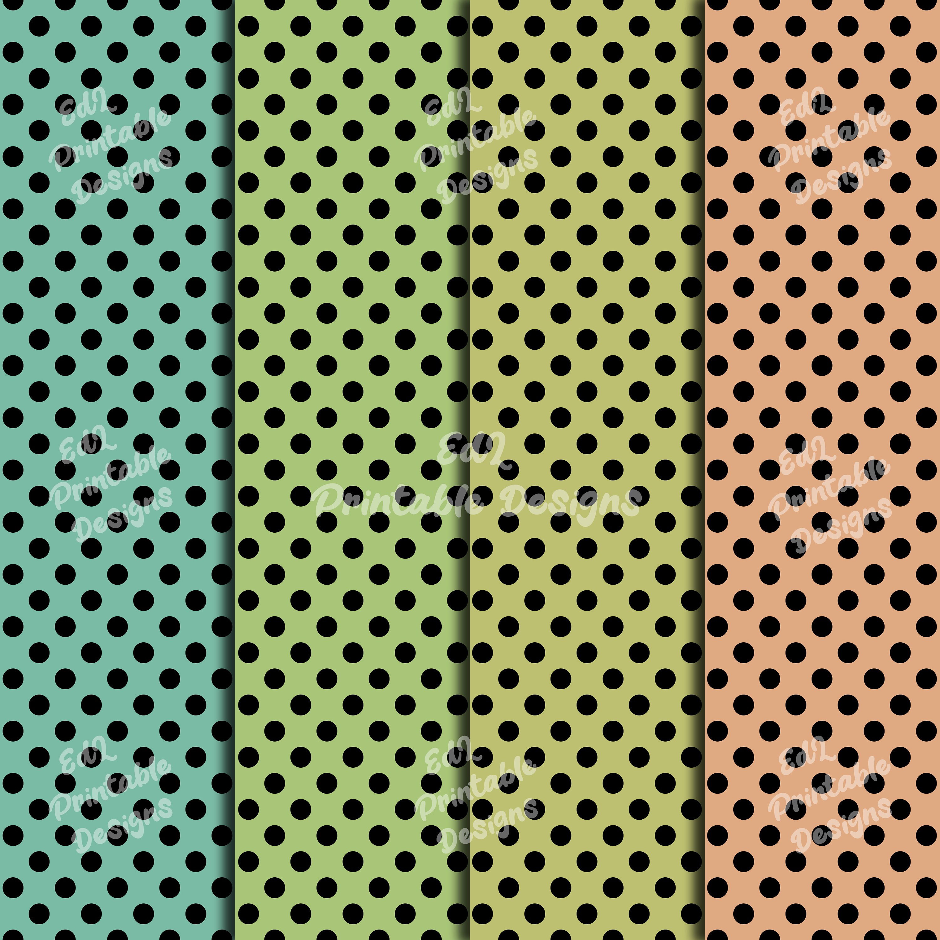 Black Polka Dot Digital Paper, Spot Printable Background, Polka Dotted ...