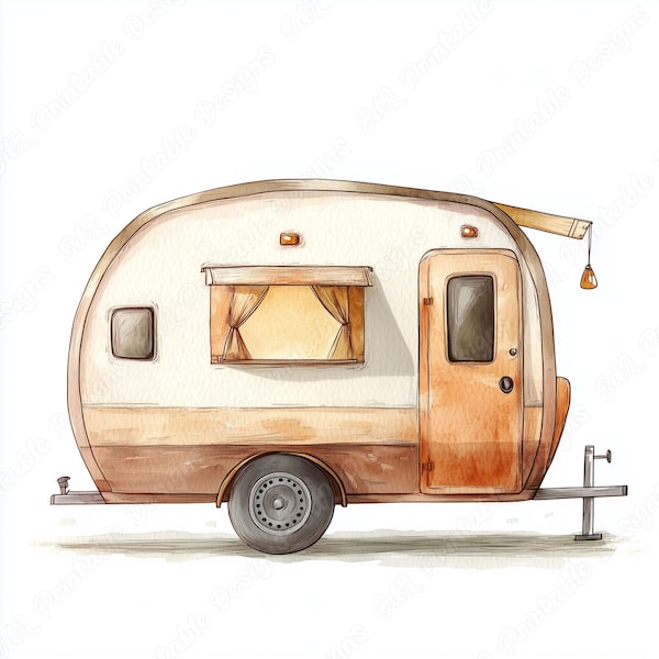 Retro Camper Clipart - Etsy