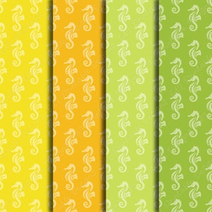 Tinted Seahorse Digital Paper, Sea Animal Printable Background ...