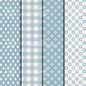 Powder Blue and White Digital Paper, Baby Boy Blue Printable Background ...