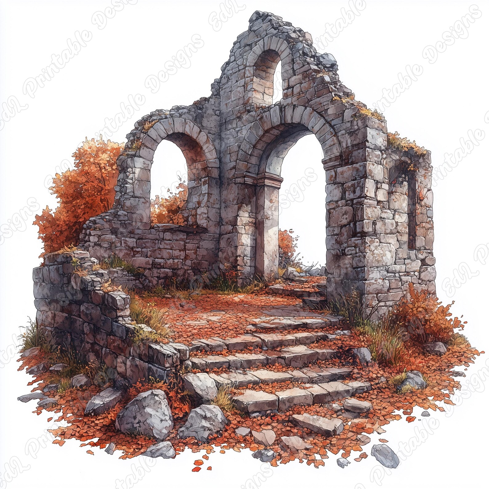 20 Ruined Building Clip Art, Abandoned Ruin Printable Images, Ancient ...