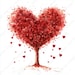 Heart Tree Clip Art, Watercolor Valentine's Day Tree (JPG) - Etsy