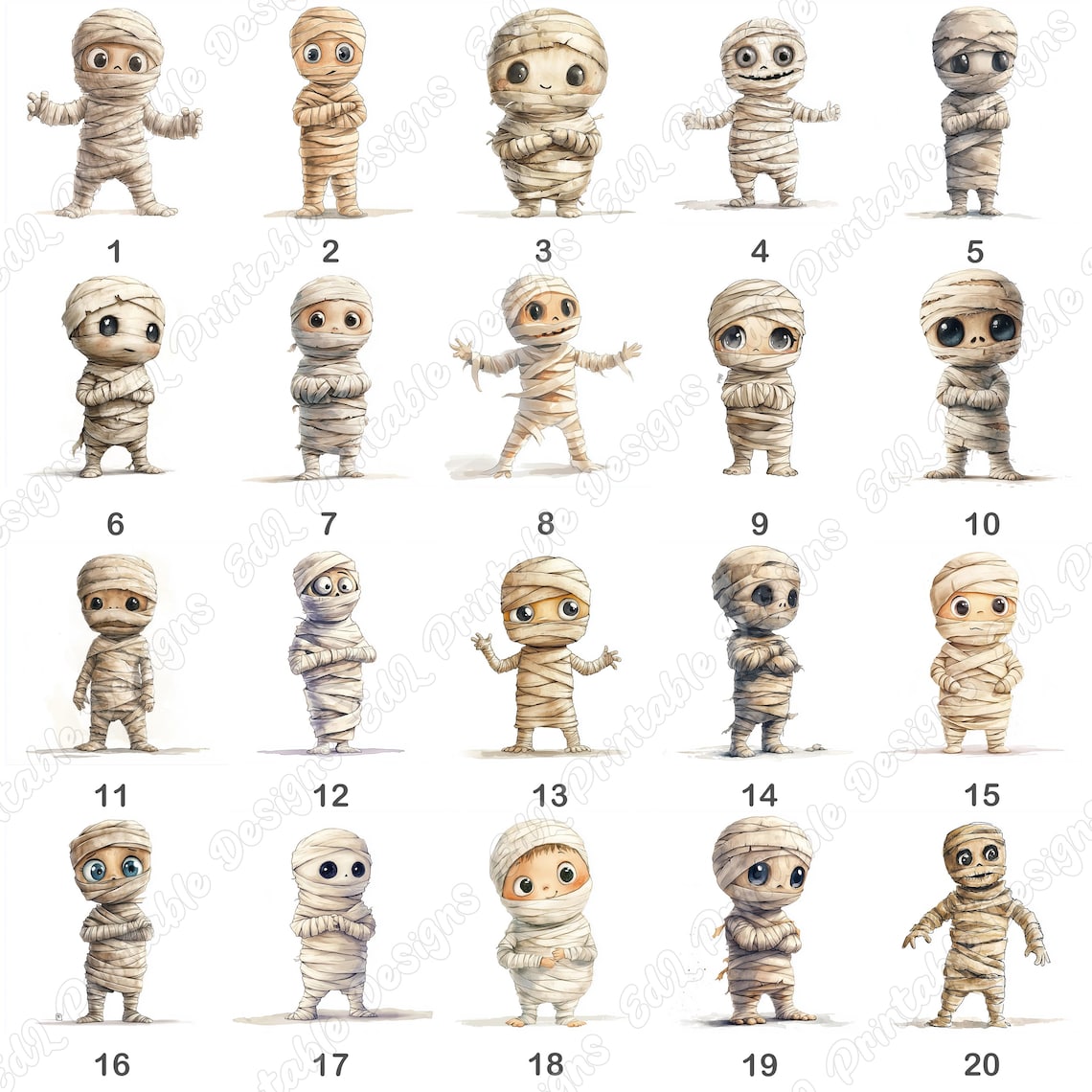Mummy Clipart, Spooky Egyptian Mummies Images (digital Download) - Etsy