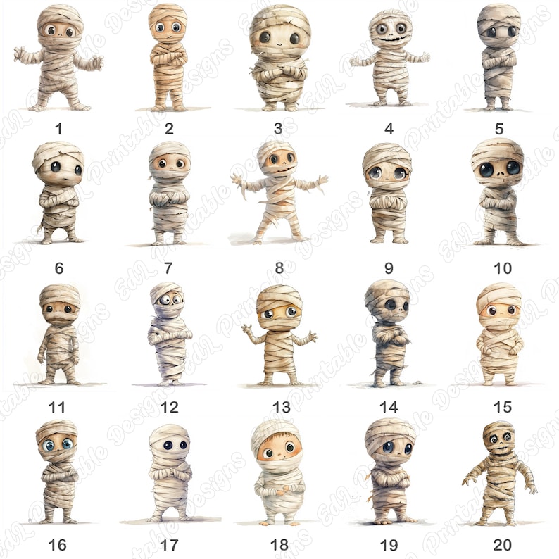 Mummy Clipart, Spooky Egyptian Mummies Images (digital Download) - Etsy