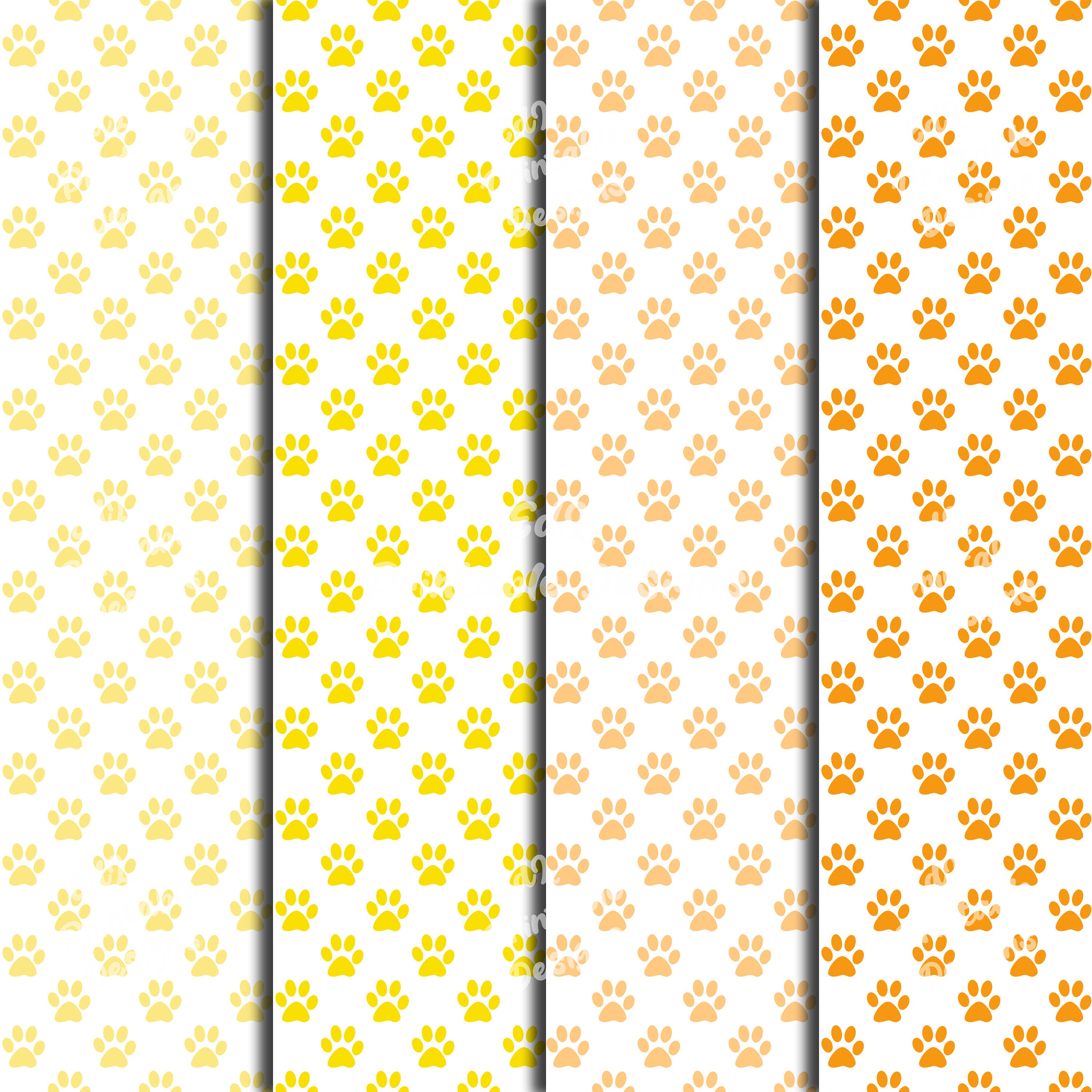 Colorful Paw Print Digital Paper, Animal Paw Printable Background ...