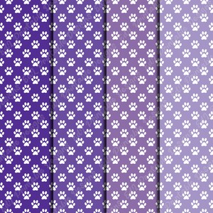 Rainbow Paw Print Digital Paper, Animal Pattern, Seamless Dog Scrapbook ...