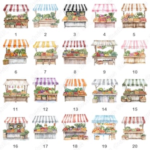 20 Cute Vegetable Stall Clip Art, Market Stalls Printable Images ...