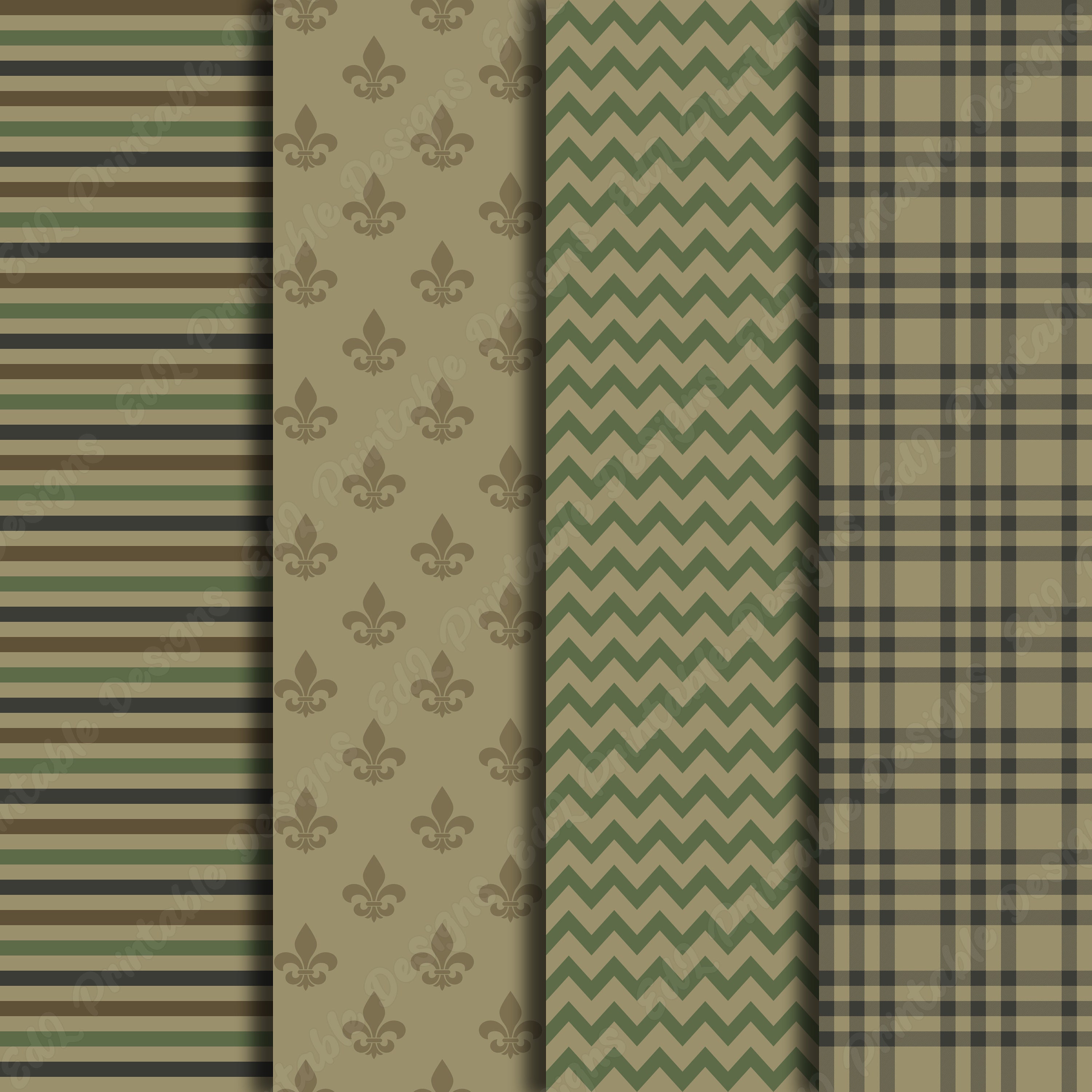 Military Colors Digital Pattern Paper, Camouflage Printable Background ...