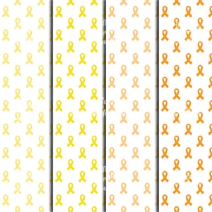 Colorful Cancer Ribbon Digital Paper, Awareness Printable Background ...