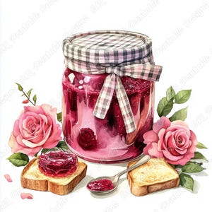 Watercolor Jam Jar Clip Art, Fruit Illustrations (digital Download) - Etsy