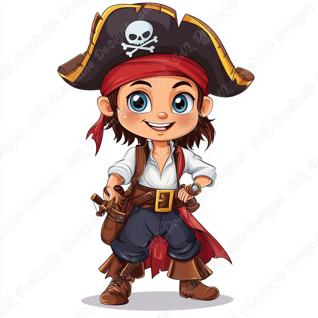 20 Cute Pirate Boy Clip Art, Cartoon Pirate Kid Printable Images ...