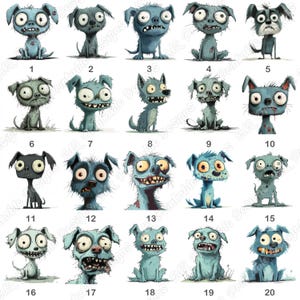 20 Strange Zombie Dog Clip Art, Quirky Dog Printable Image, Whimsical ...