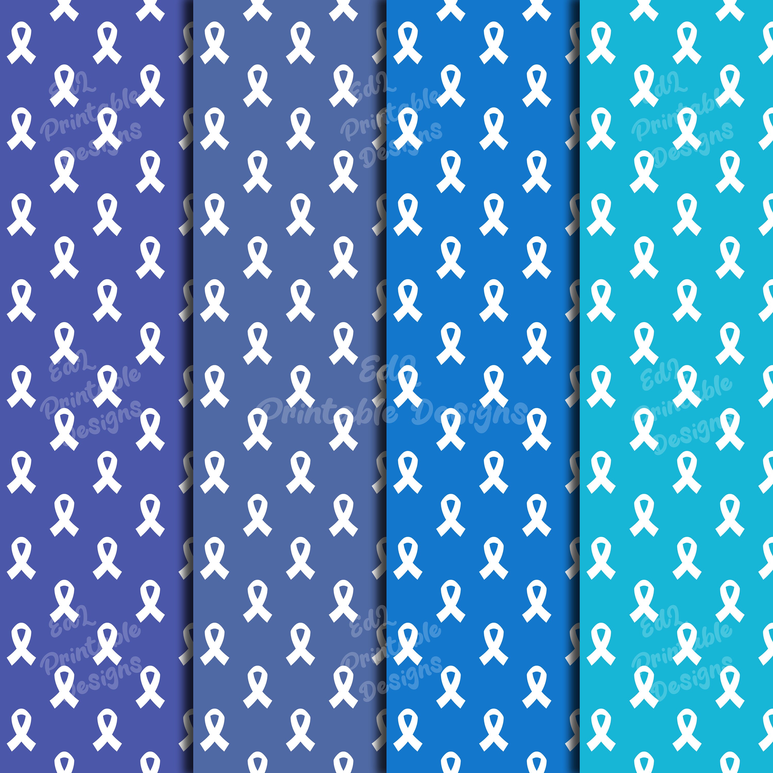 Cancer Ribbon Digital Paper Awareness Printable Background - Etsy