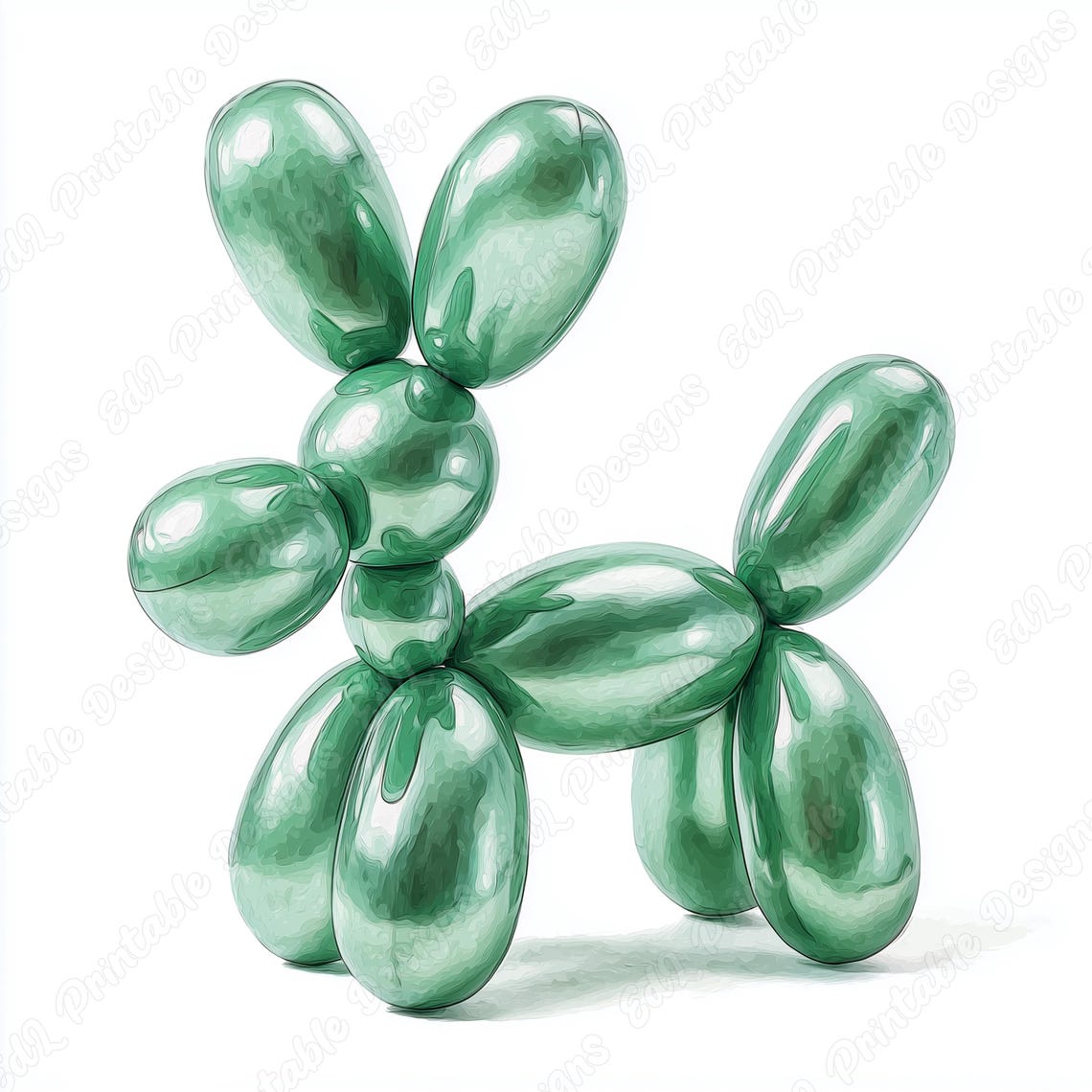 Balloon Dog Clip Art, Birthday Party Printable Images (JPG Bundle ...