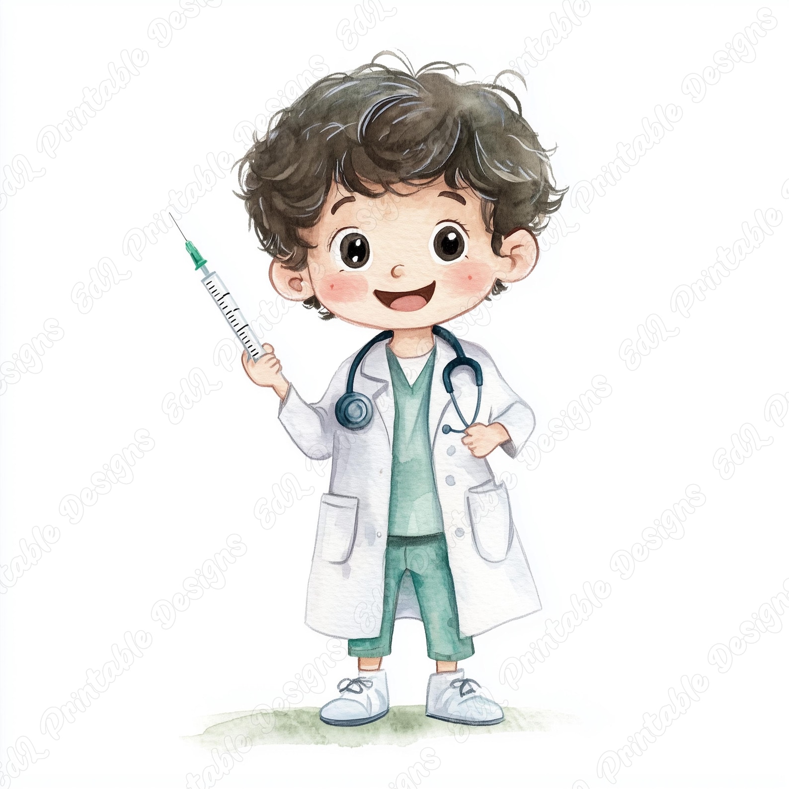 Doctor Boy Clipart, Hospital Male Doctor JPG Images (digital Download ...