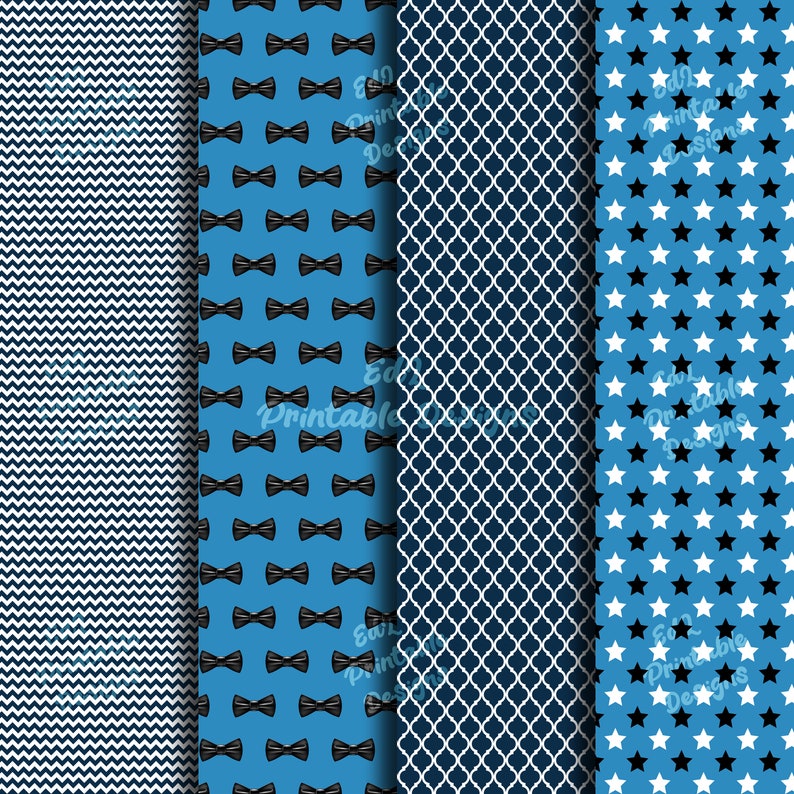 Happy Fathers Day Digital Paper Pack, Blue Printable Background ...