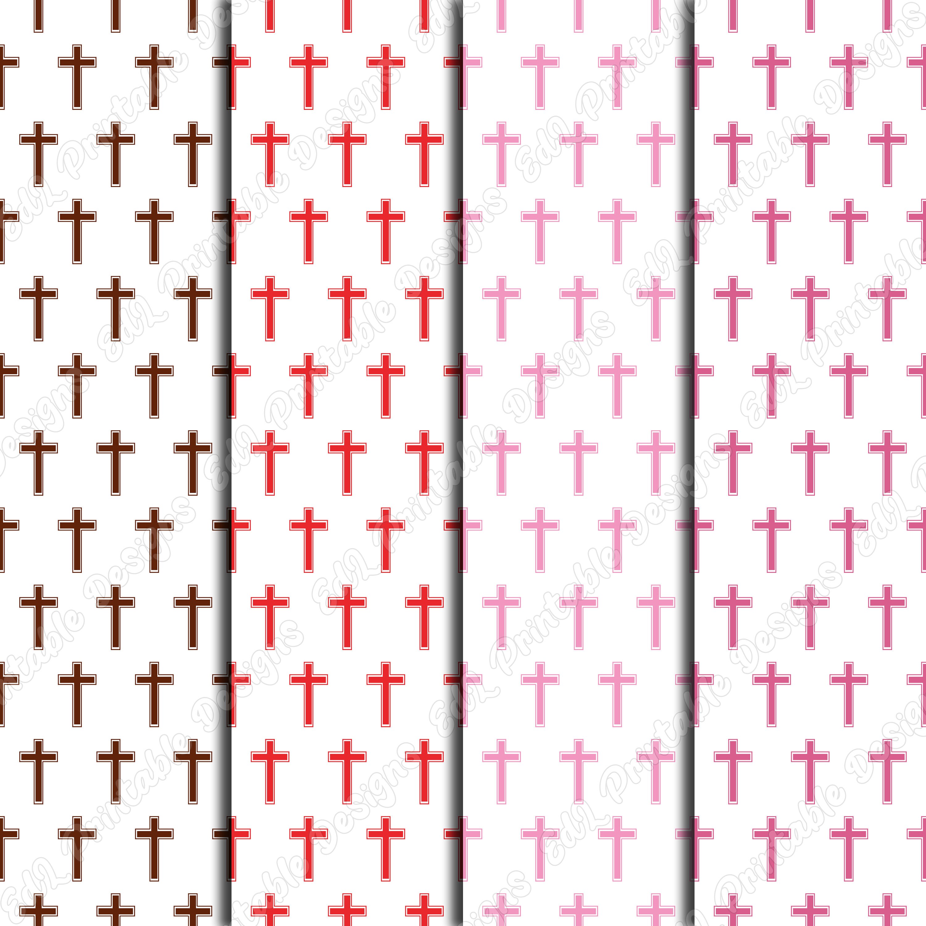 Colorful Holy Cross Digital Paper, Jesus Cross Printable Background ...
