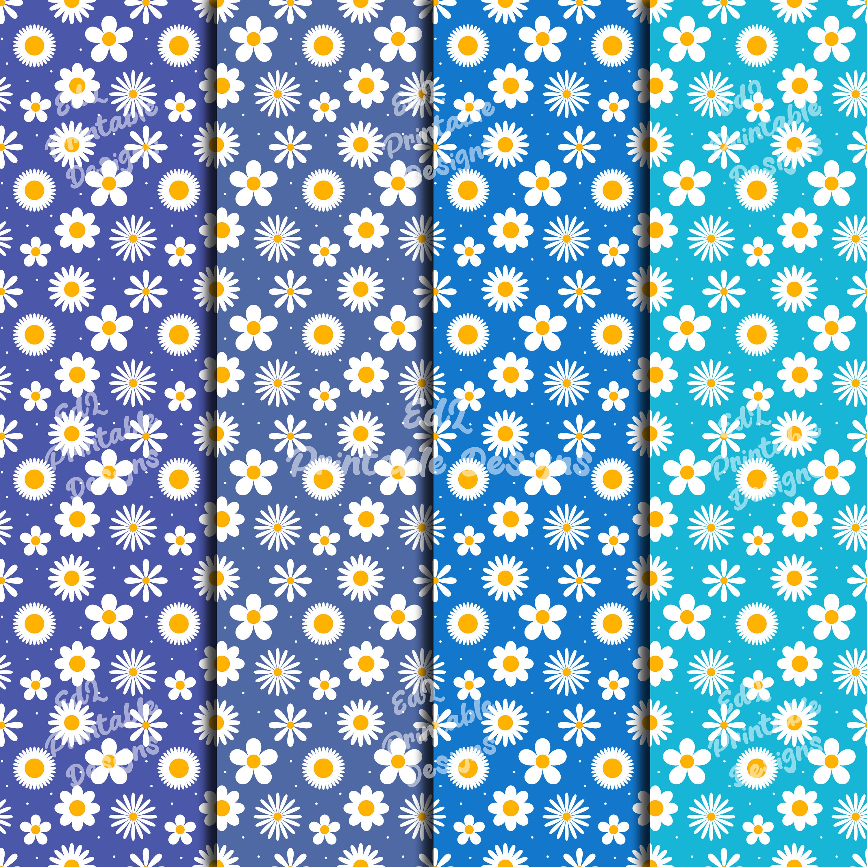 Summer Daisy Digital Paper, Daisies Printable Background, Blossom ...