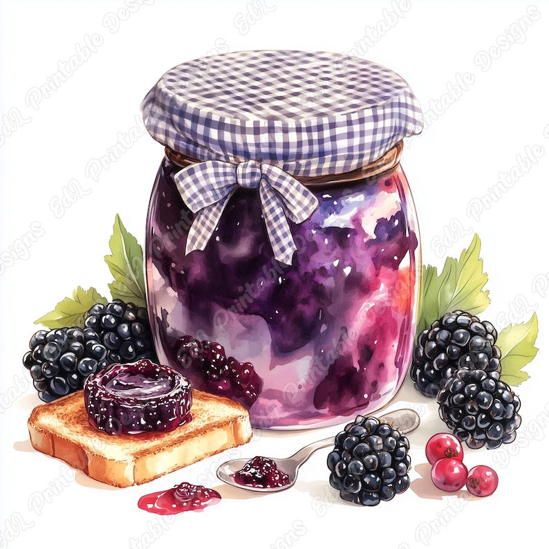 Watercolor Jam Jar Clip Art, Fruit Illustrations (digital Download) - Etsy