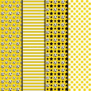 Soccer Digital Paper Football Printable Background Yellow - Etsy