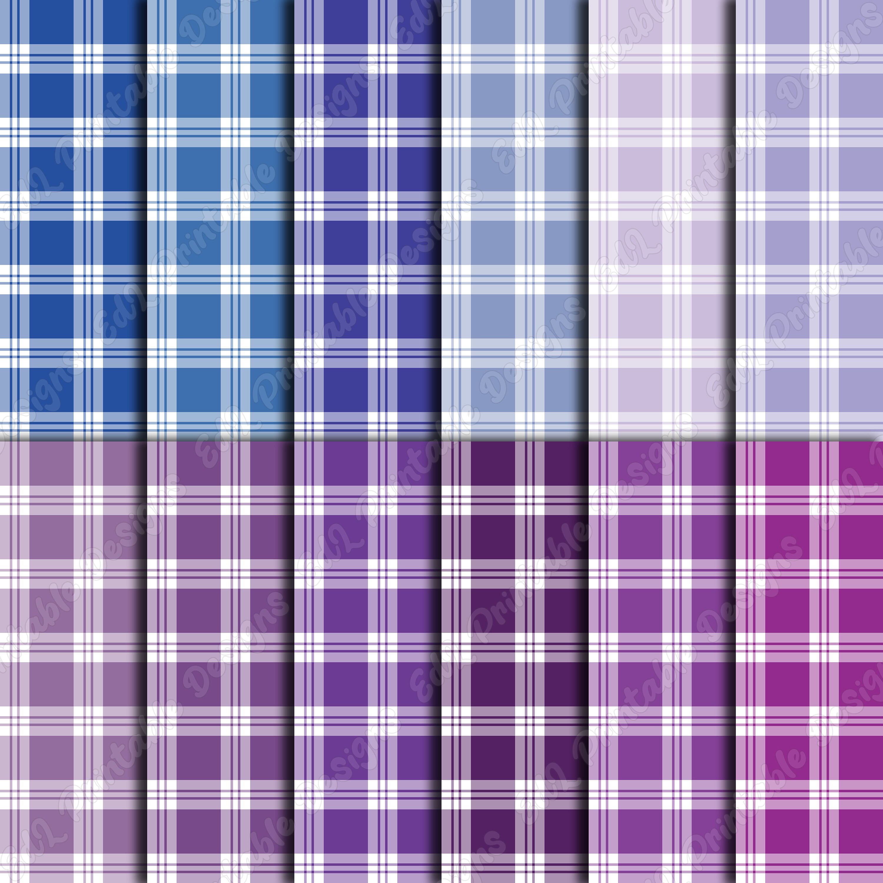 100 Plaid Digital Paper, Tartan Printable Background, Gingham Scrapbook ...