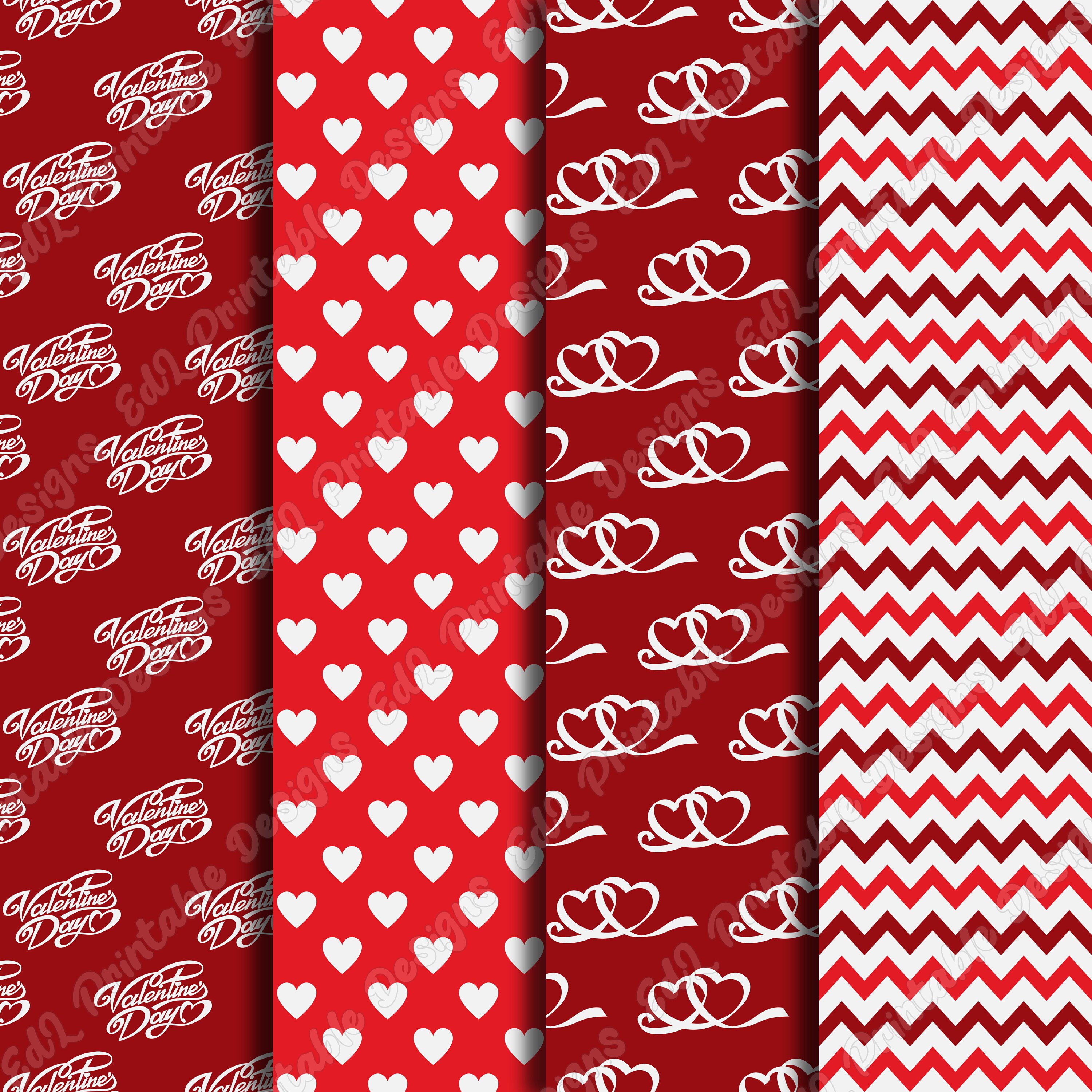 Valentines Day Digital Paper Pack, Love Printable Background, Romantic ...