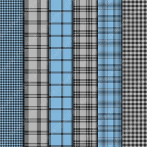 Light Blue and Light Gray Plaid Digital Papers, Tartan Printable ...