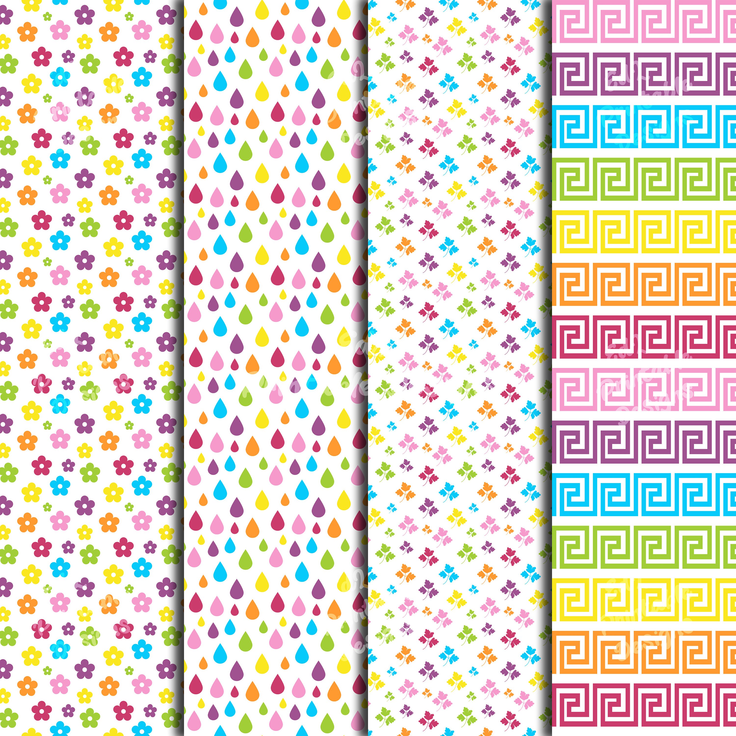 Rainbow Colors Digital Paper, Printable Birthday Party Background ...