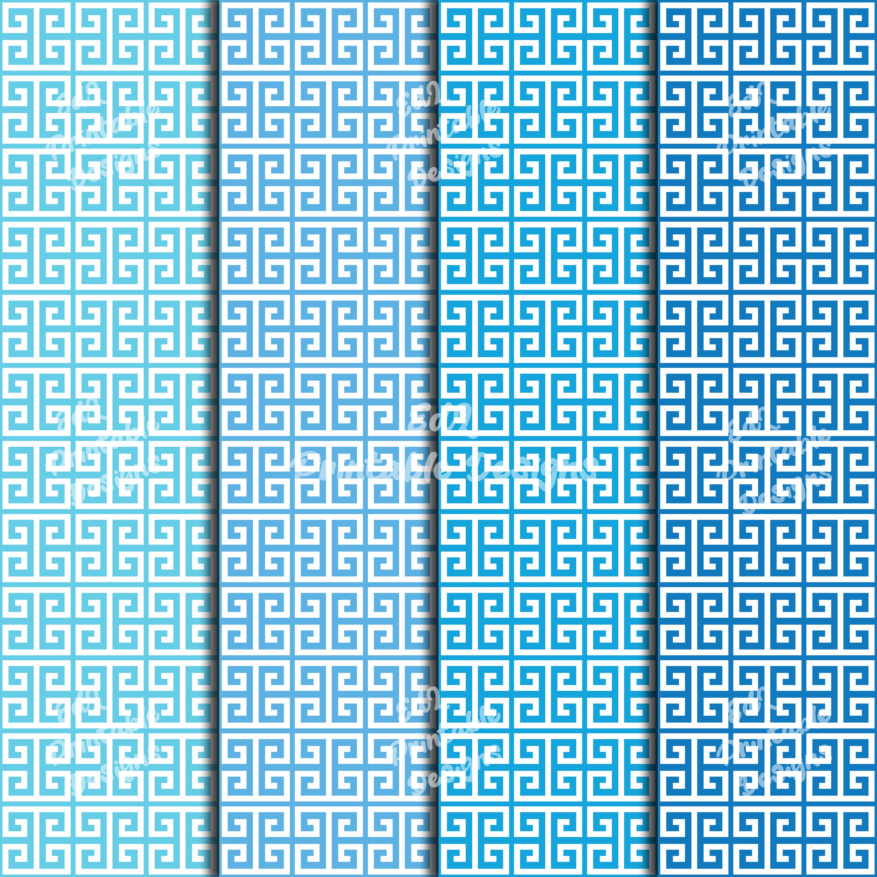 Ancient Greek Digital Paper, Greek Key Printable Background ...