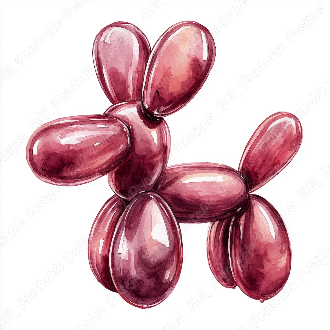 Balloon Dog Clip Art, Birthday Party Printable Images (JPG Bundle ...