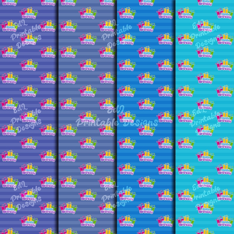 Happy Birthday Digital Paper Pack Party Paper Printable - Etsy