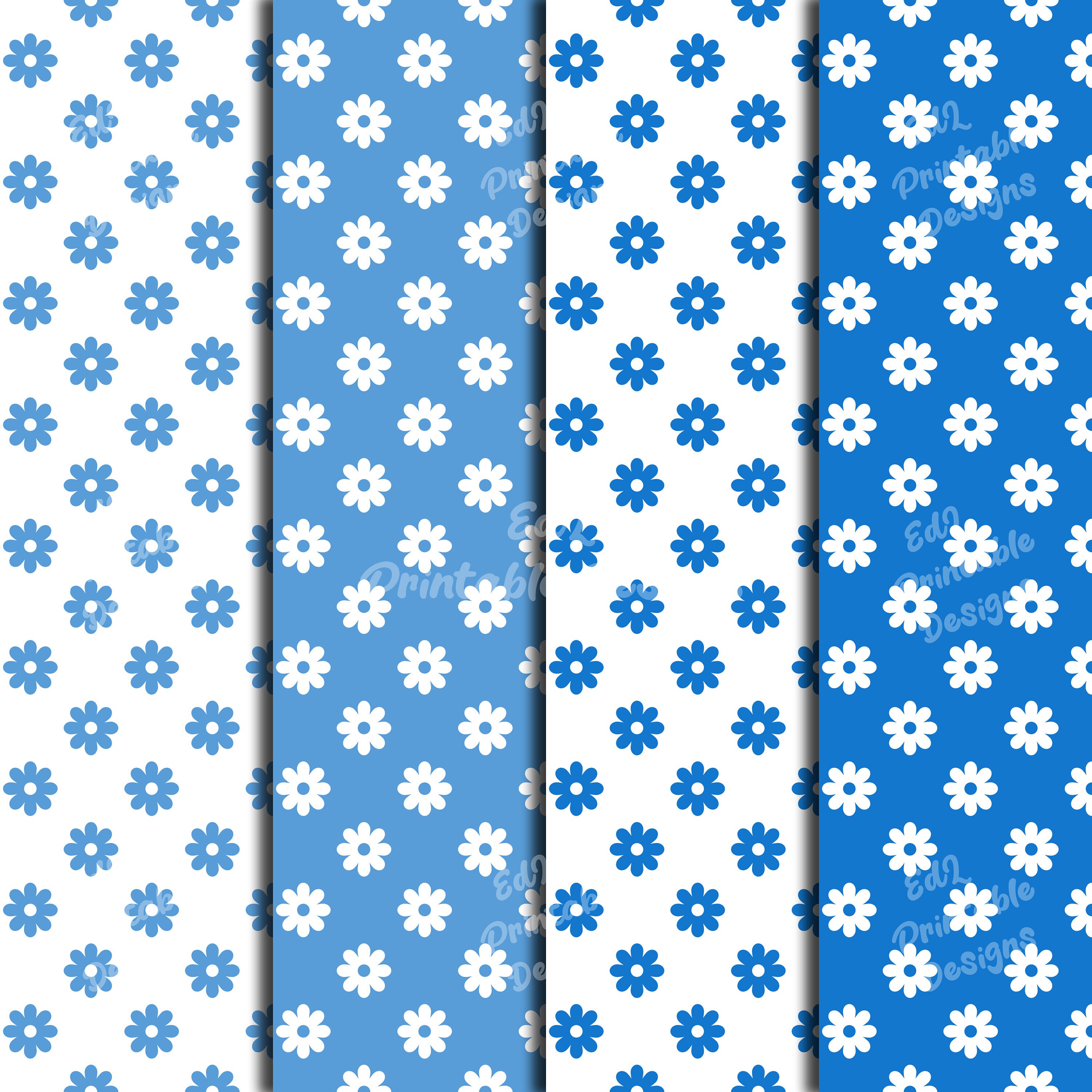 Daisy Flower Digital Paper Pack, Daisies Printable Background, Blossom ...