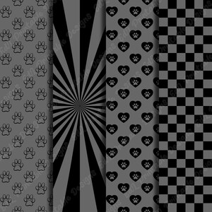 Gray and Black Dog Patterns Digital Paper, Animal Prints Background ...