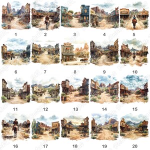 20 Old Western Street Clip Art, Wild West Scene Printable Images ...